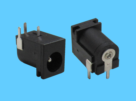 DC电源插座 插孔2.00mm内径，6.50mm外径 直插 90° - AAAconn-连接器的世界